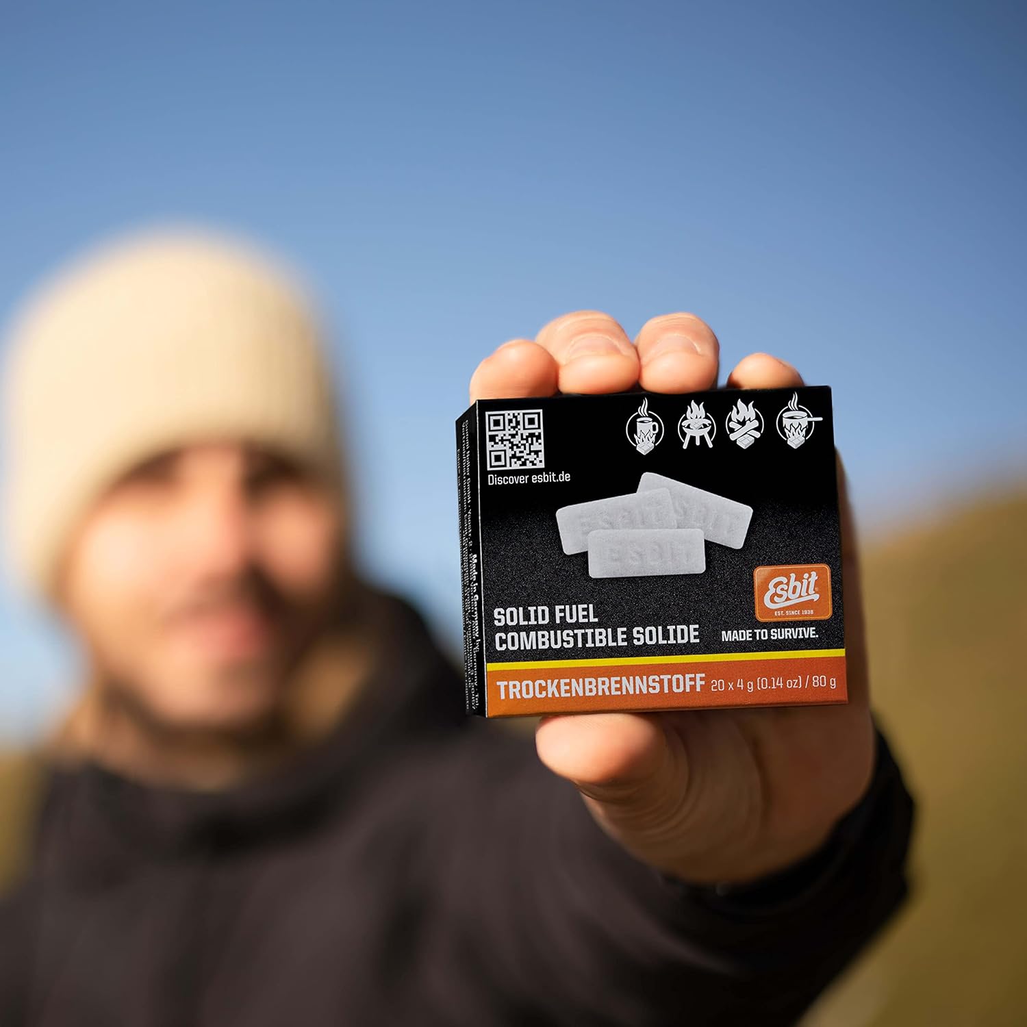 Esbit Solid Fuel · For Outdoors and on the Go
