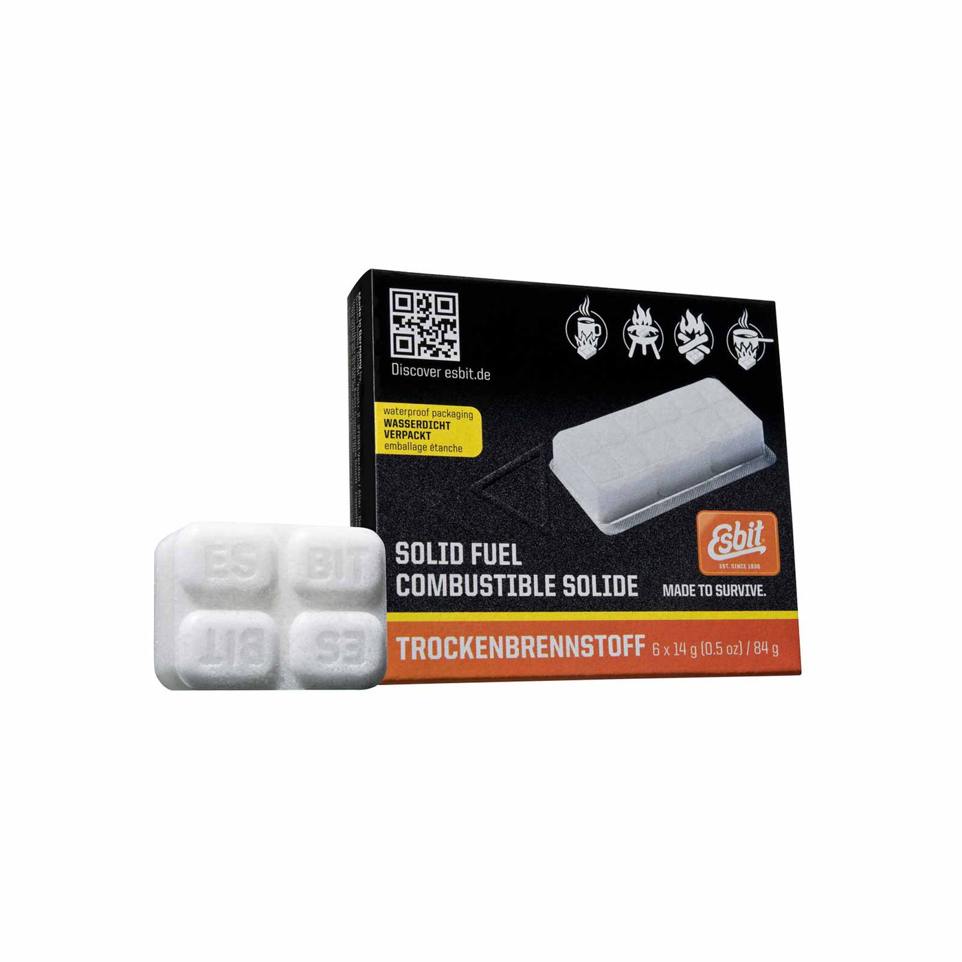Esbit Solid Fuel · For Outdoors and on the Go